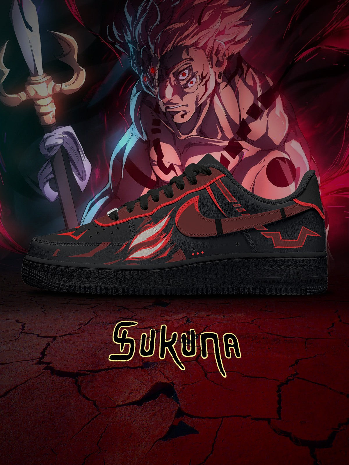 Ryomen Sukuna True Form Custom Sneakers - MoeKyo Shop