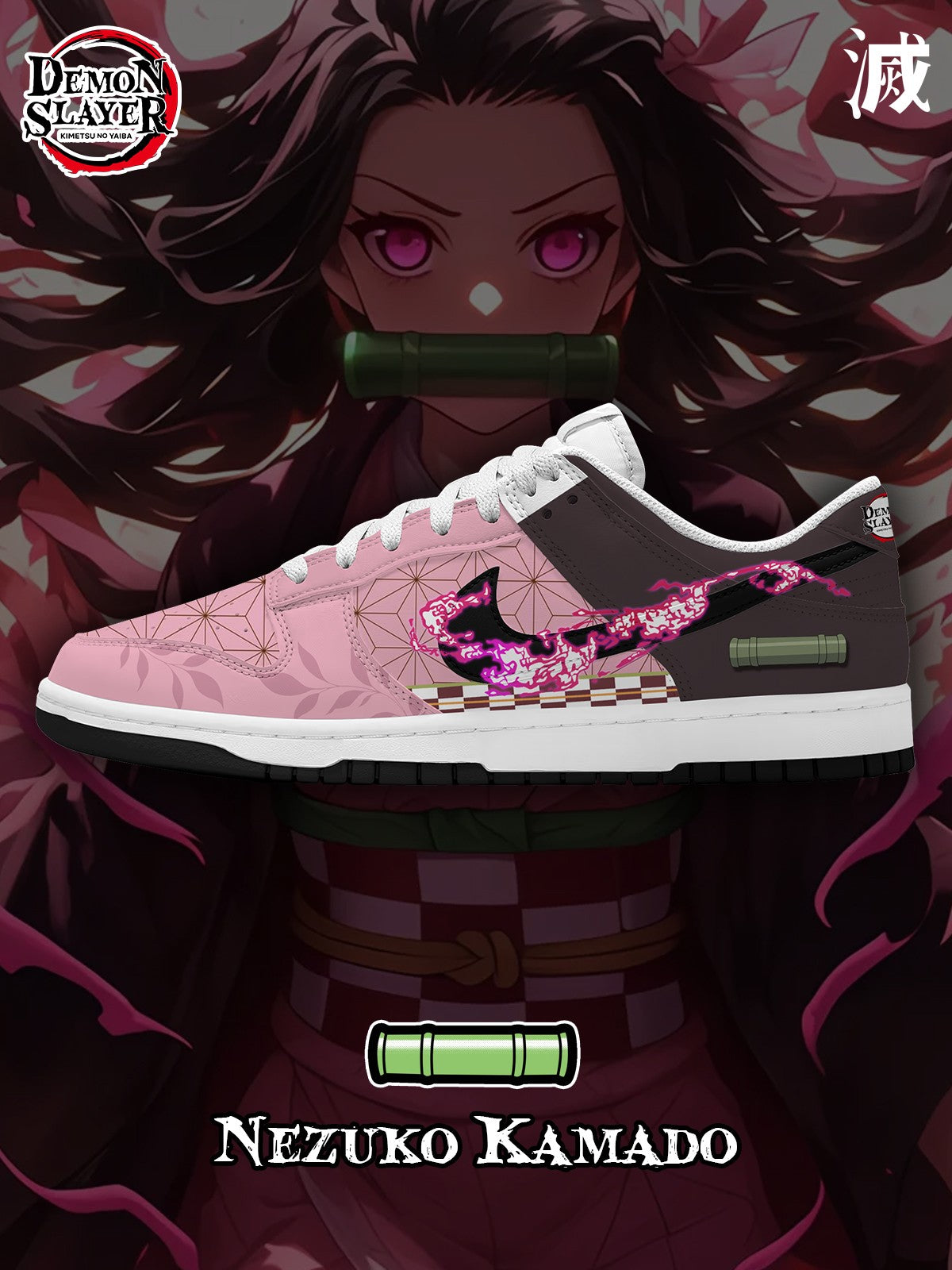 Nezuko V.5 Custom Court-Low Sneakers – MoeKyo | Anime Merch Store