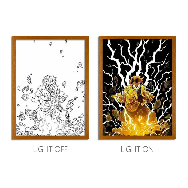 Zenitsu Demon Slayer Anime V.1 – LED Light Painting Photo Frame & Wall ...