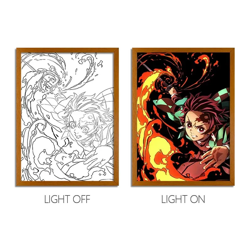 Tanjiro Demon Slayer Anime V.2 – LED Light Painting Photo Frame & Wall ...