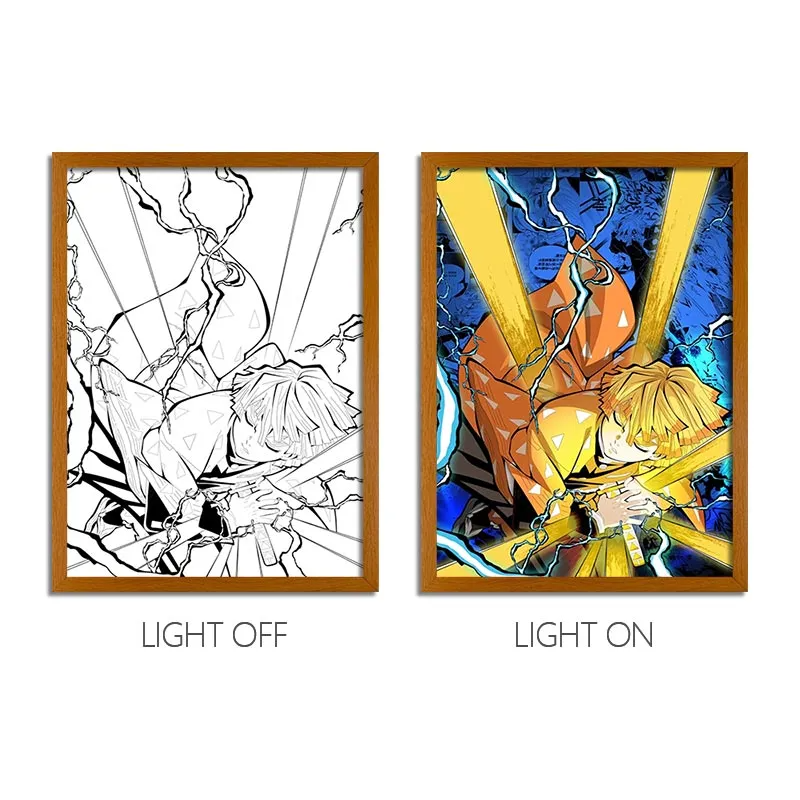 Zenitsu Demon Slayer Anime V.3 – LED Light Painting Photo Frame & Wall ...