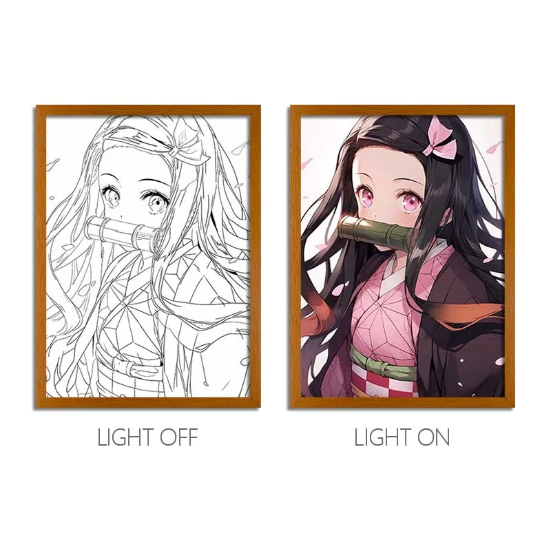 Zenitsu Demon Slayer Anime V.3 – LED Light Painting Photo Frame & Wall ...