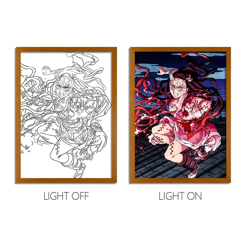 Zenitsu Demon Slayer Anime V.3 – LED Light Painting Photo Frame & Wall ...