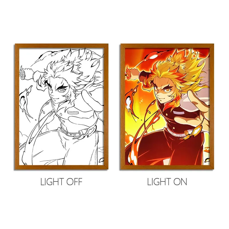 Tanjiro Demon Slayer Anime V.2 – LED Light Painting Photo Frame & Wall ...