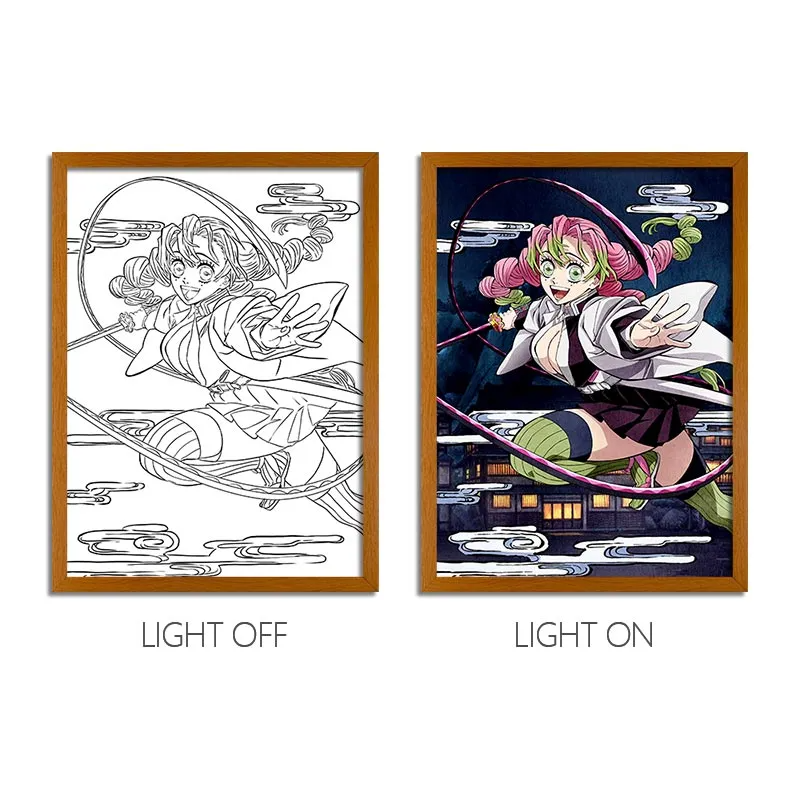 Kuko Demon Slayer Anime – LED Light Painting Photo Frame & Wall Art ...