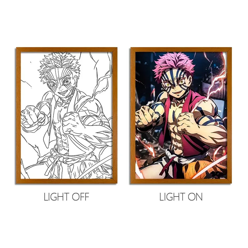 Zenitsu Demon Slayer Anime V.2 – LED Light Painting Photo Frame & Wall ...