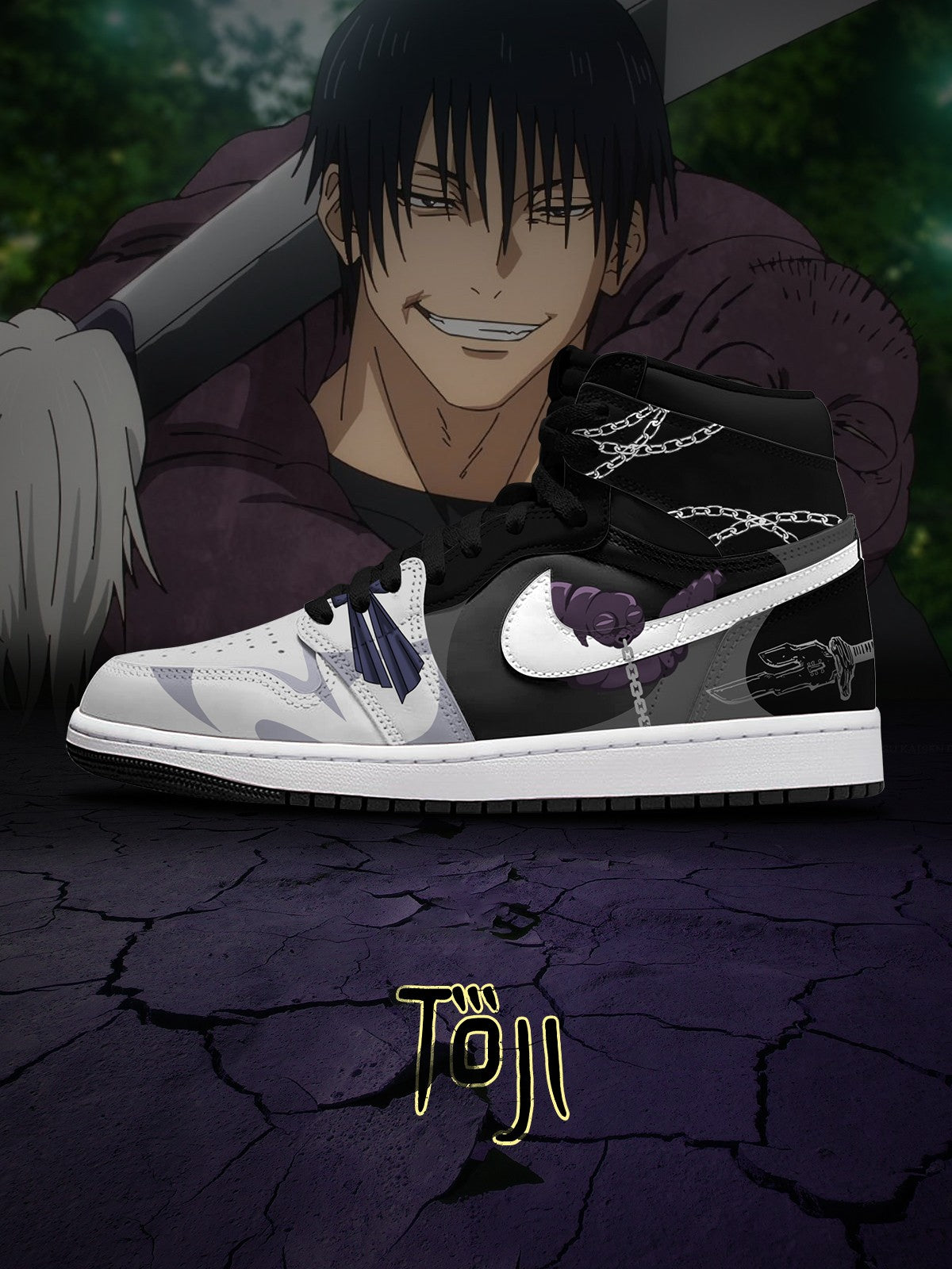 Toji Fushiguro V.3 Custom High-Top Sneakers – MoeKyo | Anime Merch Store